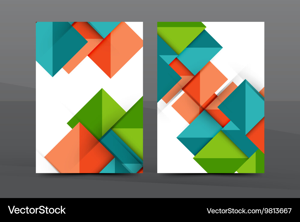 Colorful geometric a4 business print template Vector Image