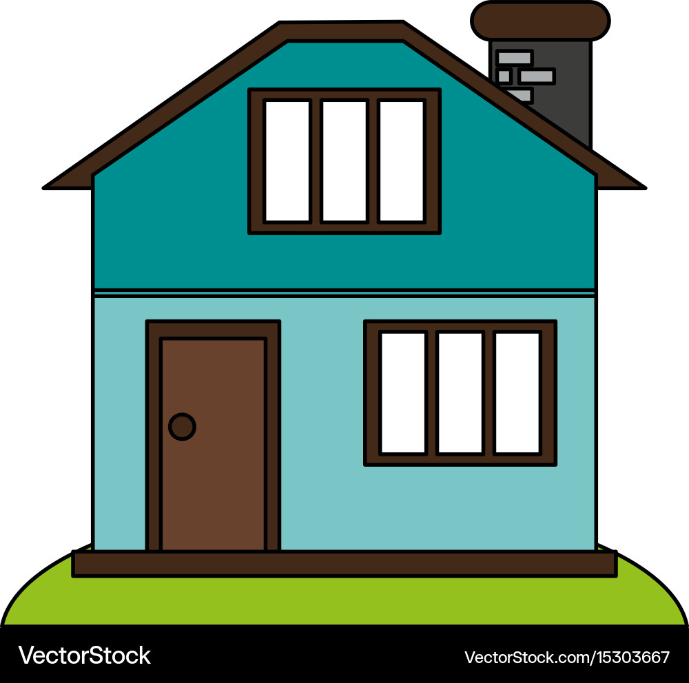 Facade house of plants Royalty Free Vector Image