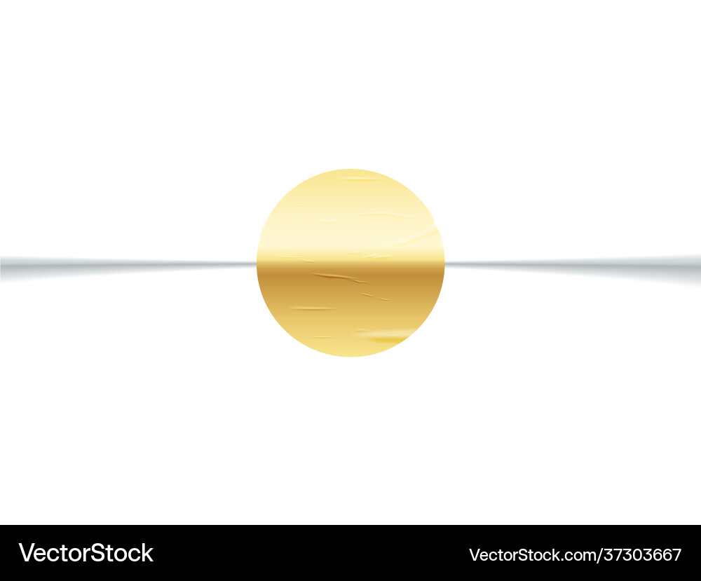 Glued round golden sticker on white envelop Vector Image