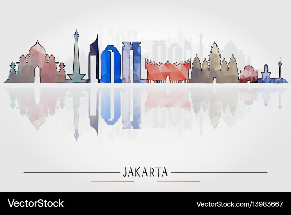 Jakarta architecture tourism concept Royalty Free Vector