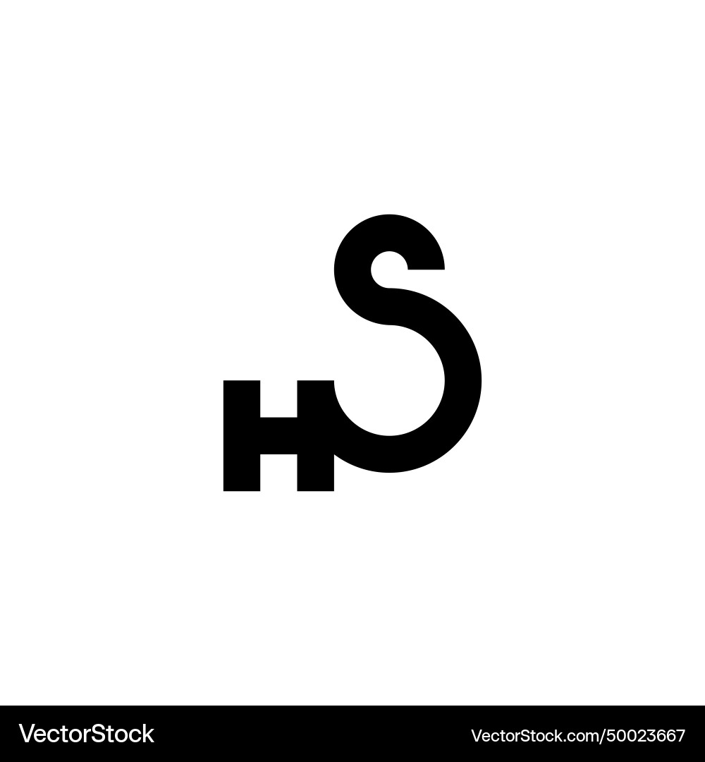 Letter hs connect geometric symbol simple logo Vector Image