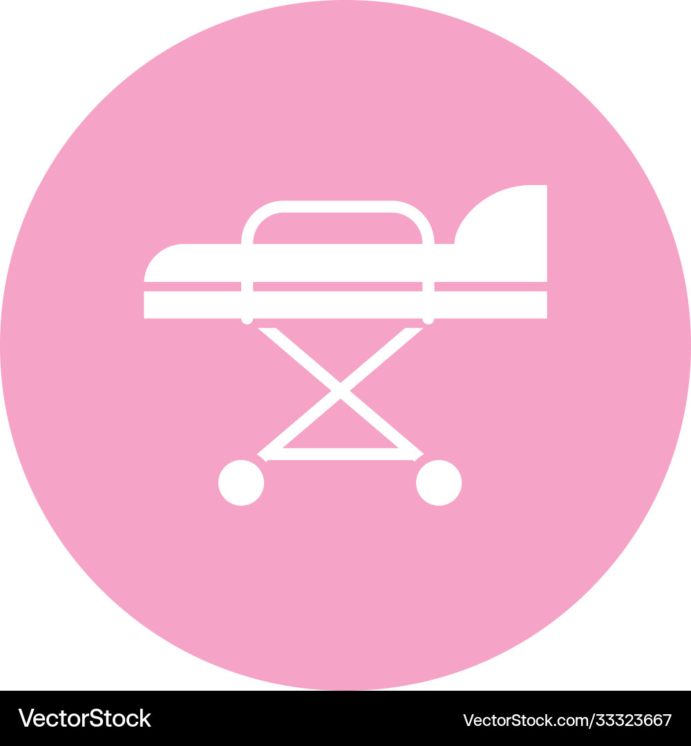 Medical stretcher icon block style Royalty Free Vector Image