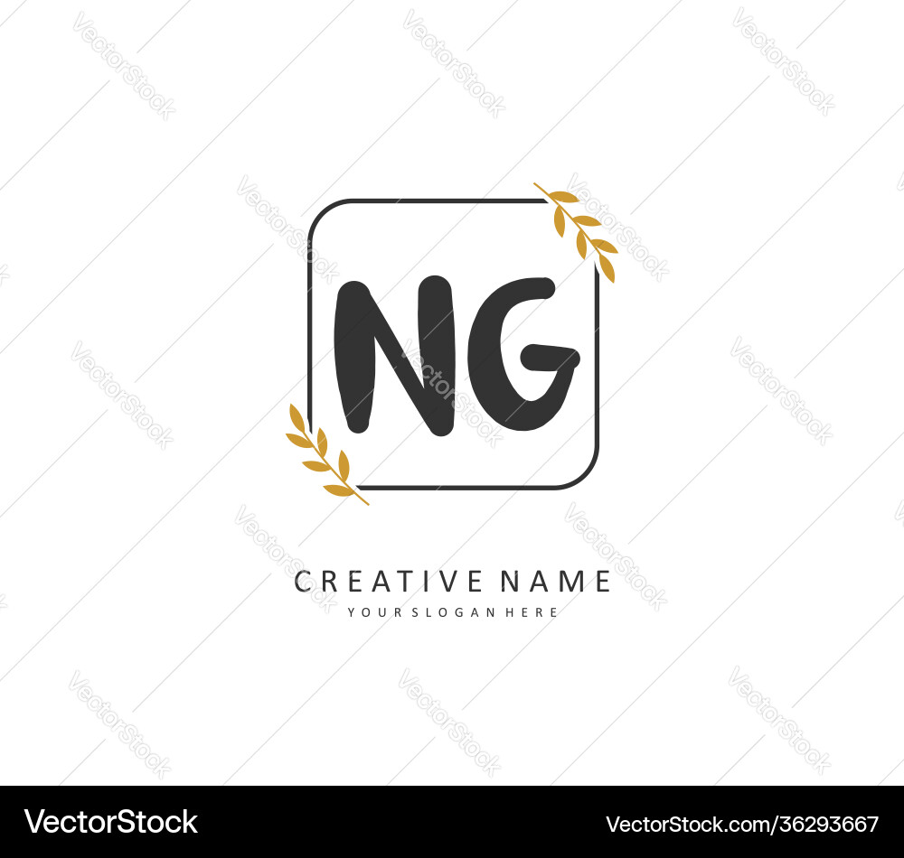 Ng initial letter handwriting and signature logo Vector Image
