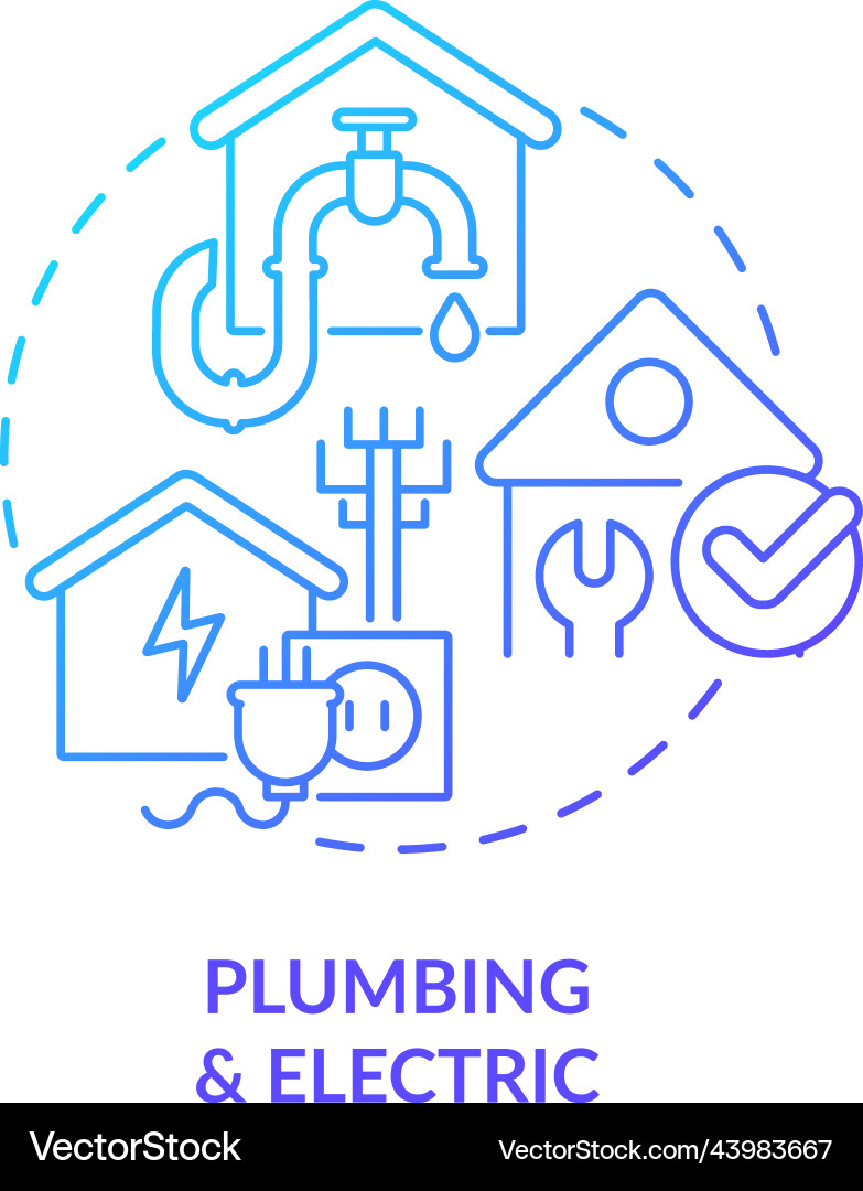 Plumbing and electric blue gradient concept icon Vector Image