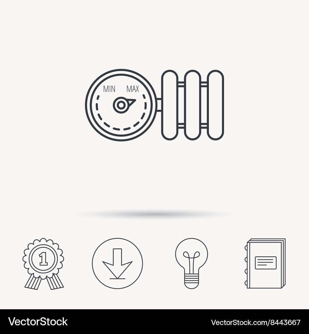 Radiator with regulator icon heater sign Vector Image