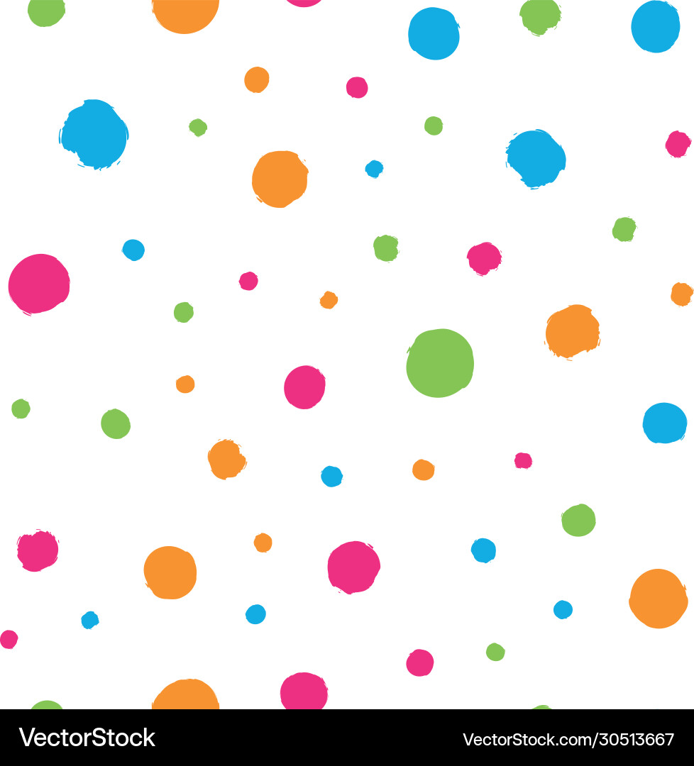 Scattered colorful brush dots seamless background Vector Image
