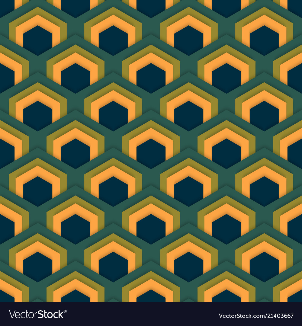 Seamless abstract pattern of hexagons Royalty Free Vector