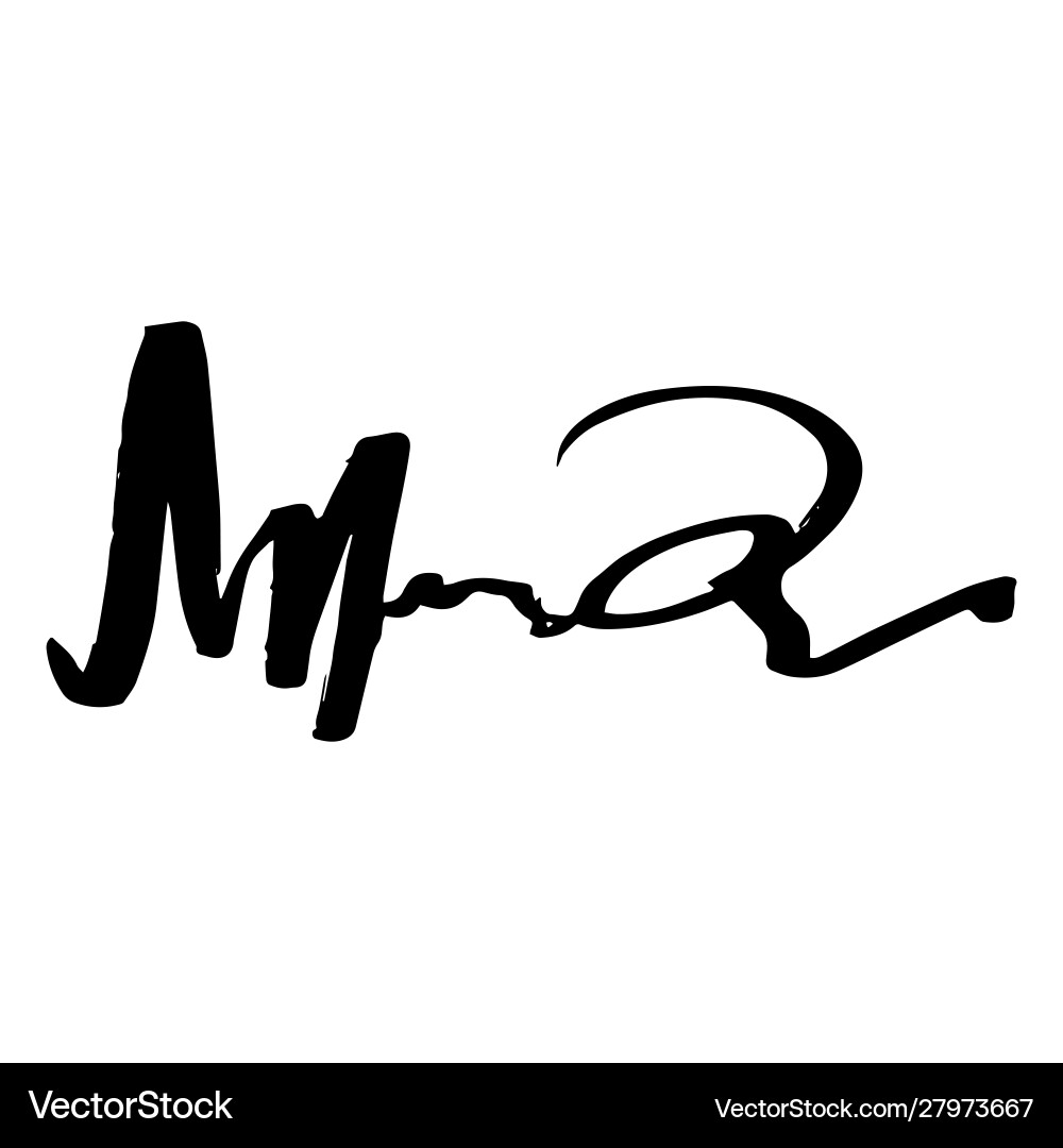 Unreadable handwriting font signature text Vector Image