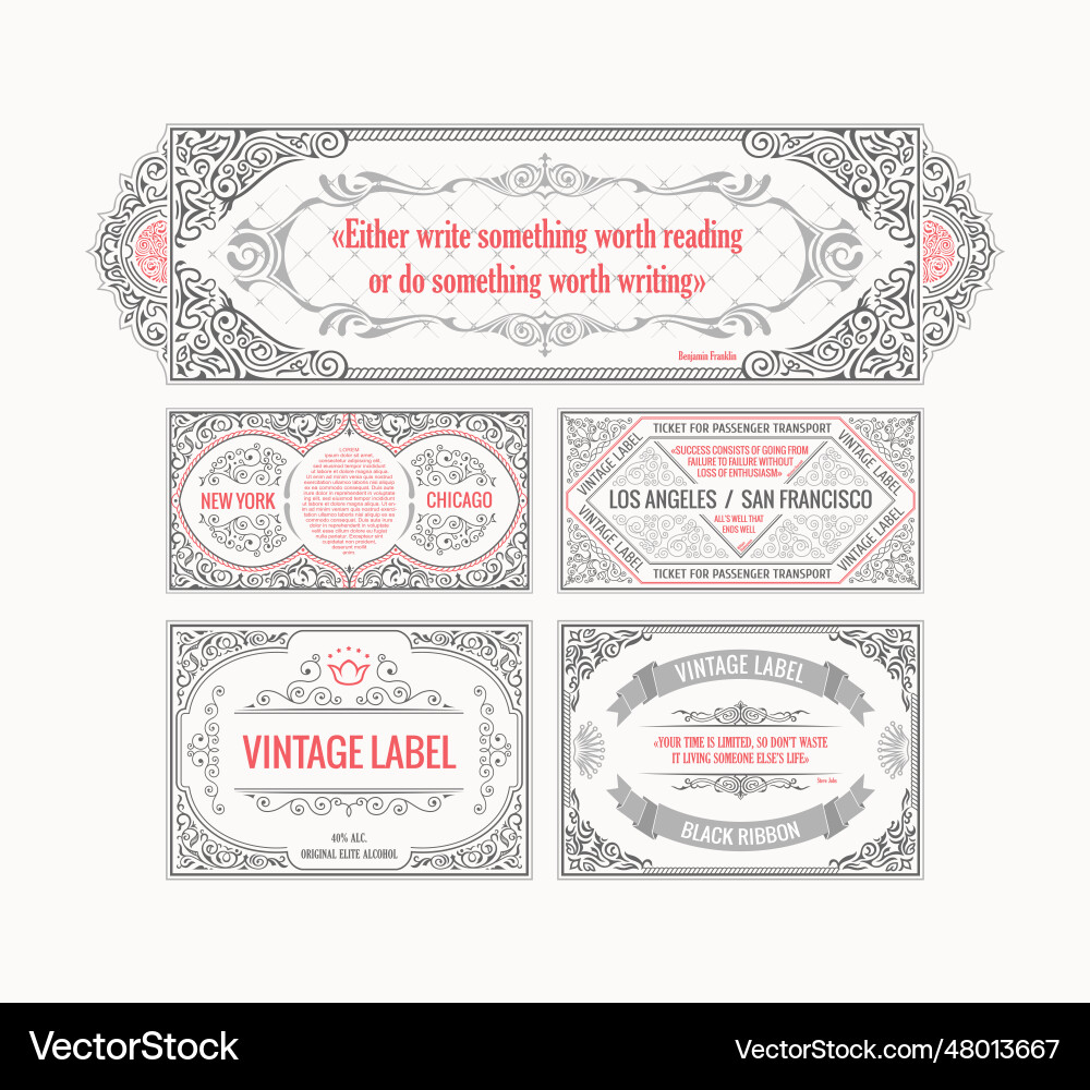 Vintage set retro cards template greeting card Vector Image