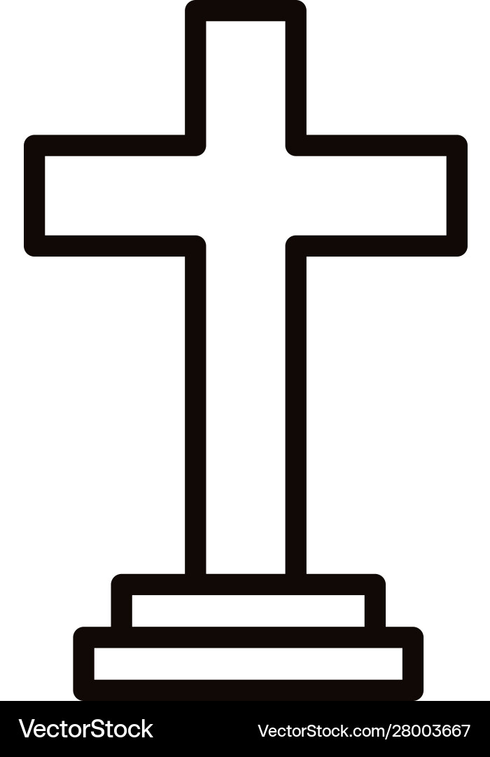 Wooden cross religious isolated icon Royalty Free Vector
