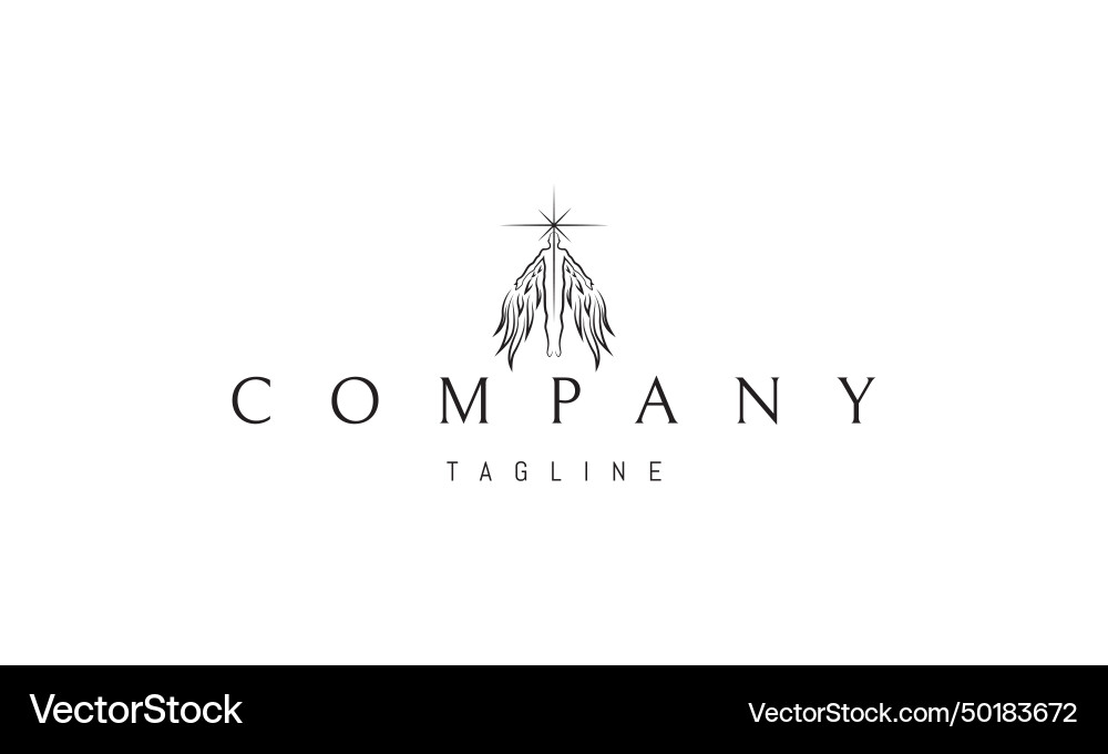 A logo with an abstract image of soaring Vector Image