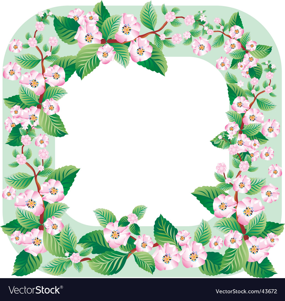 Apple branch border Royalty Free Vector Image - VectorStock