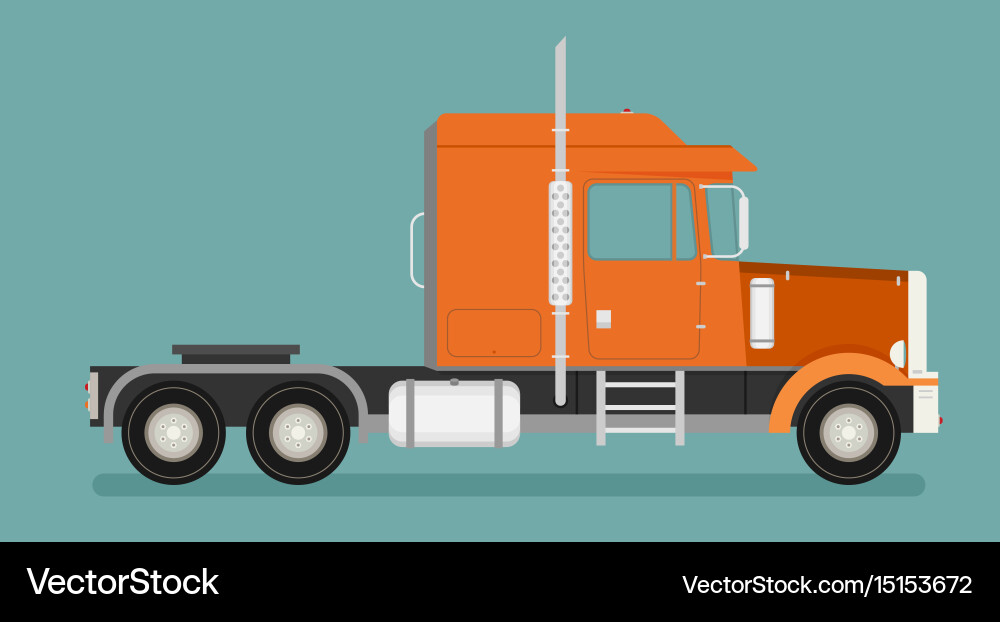 Big semi truck flat trendy Royalty Free Vector Image