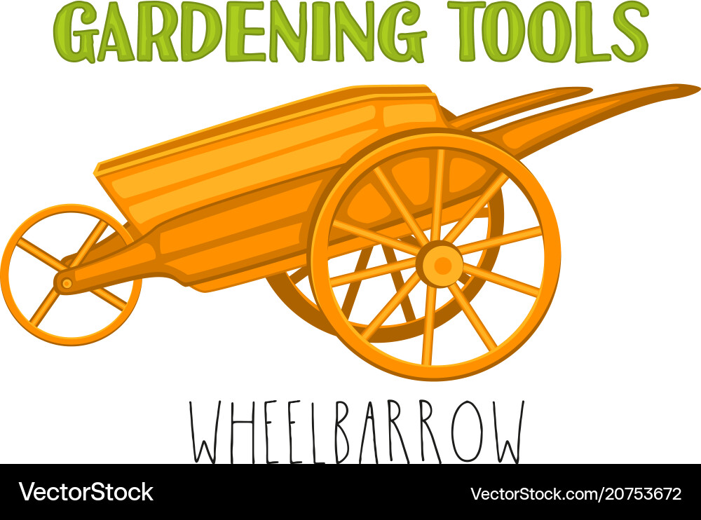 Bright colorful cartoon wheelbarrow Royalty Free Vector