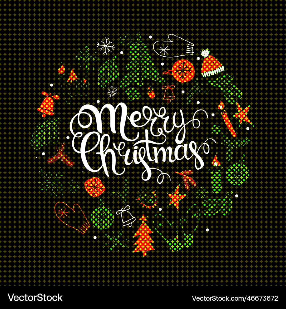 Christmas wreath with black and gold branches Vector Image