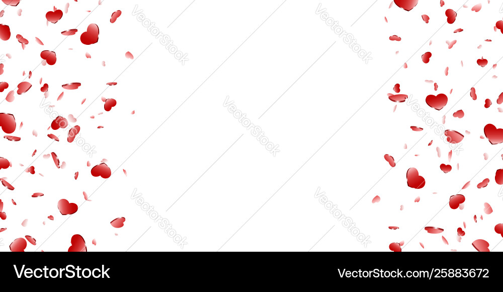 Heart frame isolated white background red hearts Vector Image