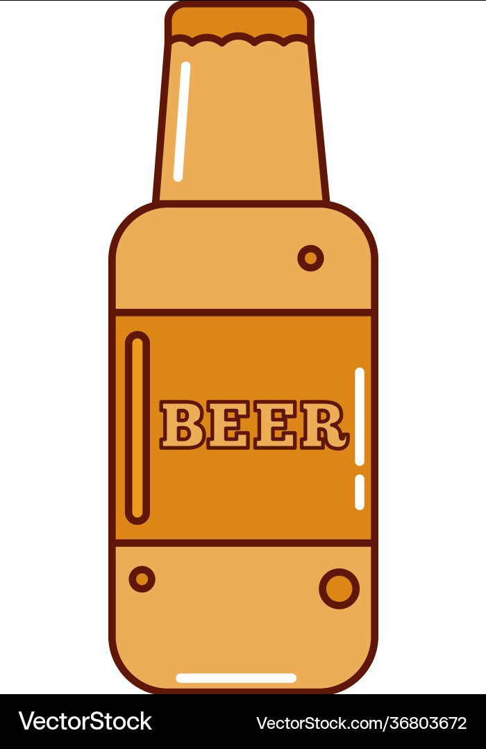 Isolated beer bottle gold Royalty Free Vector Image