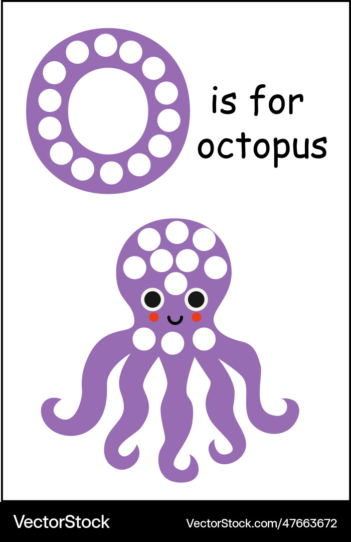 Learning english alphabet for kids letter o dot Vector Image