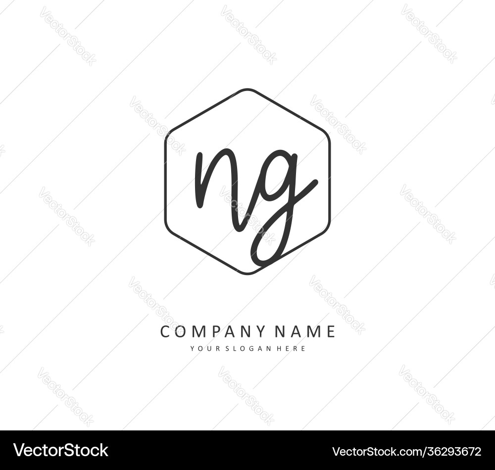 Ng initial letter handwriting and signature logo Vector Image