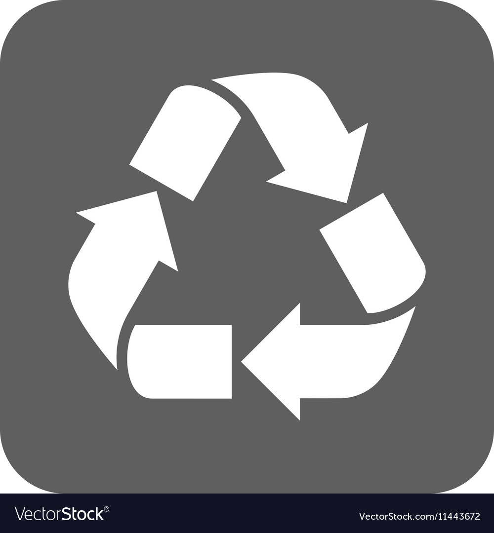 Recycle flat squared icon Royalty Free Vector Image
