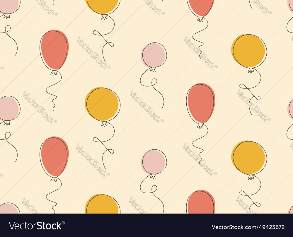 Seamless pattern with different balloons Vector Image