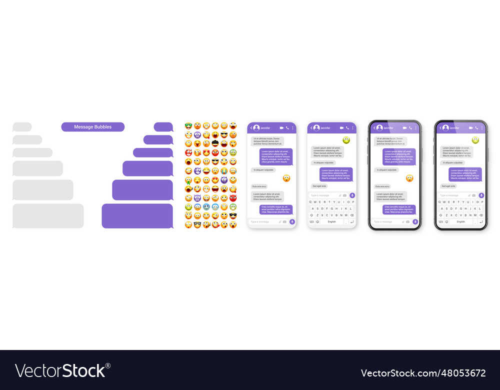Smartphone messaging app user interface design Vector Image