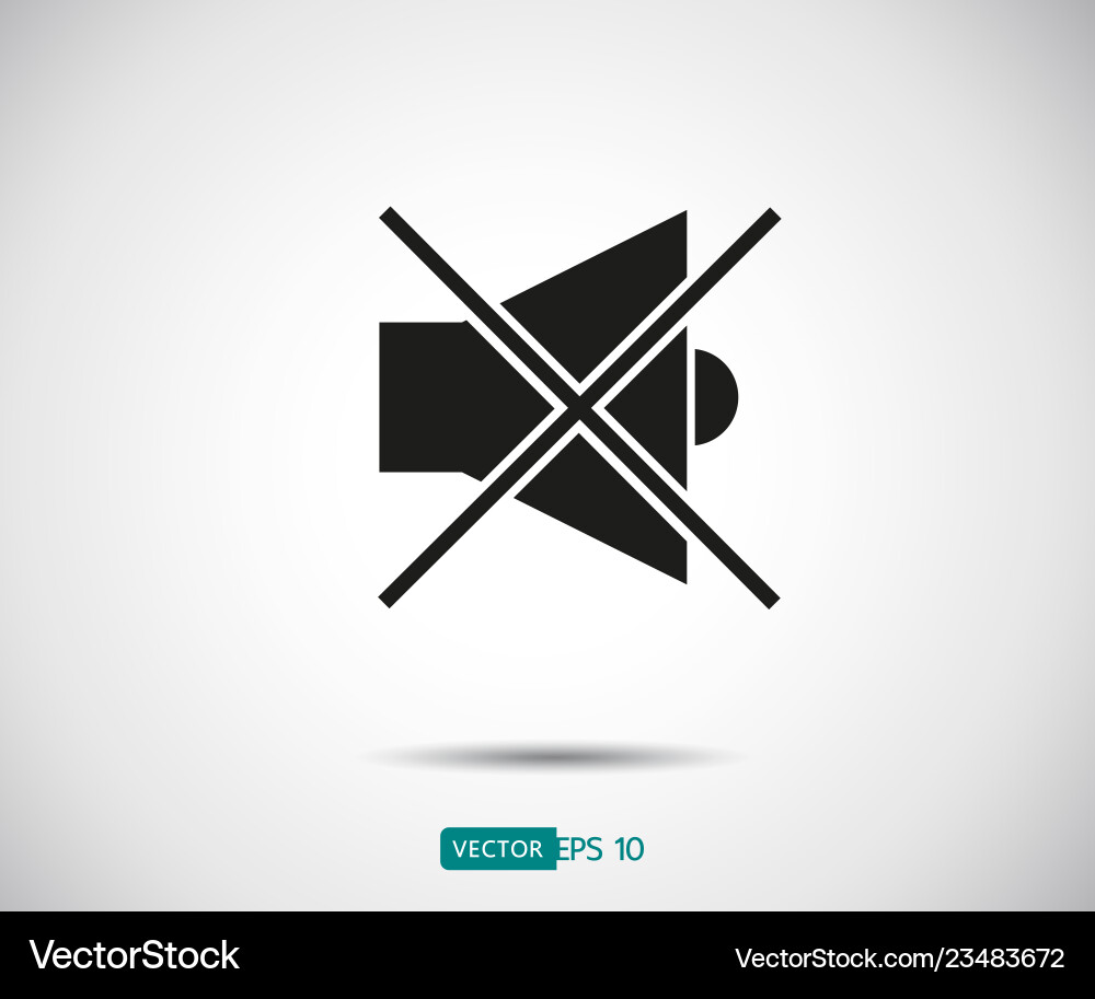 Speaker mute sound icon 10 eps logo Royalty Free Vector