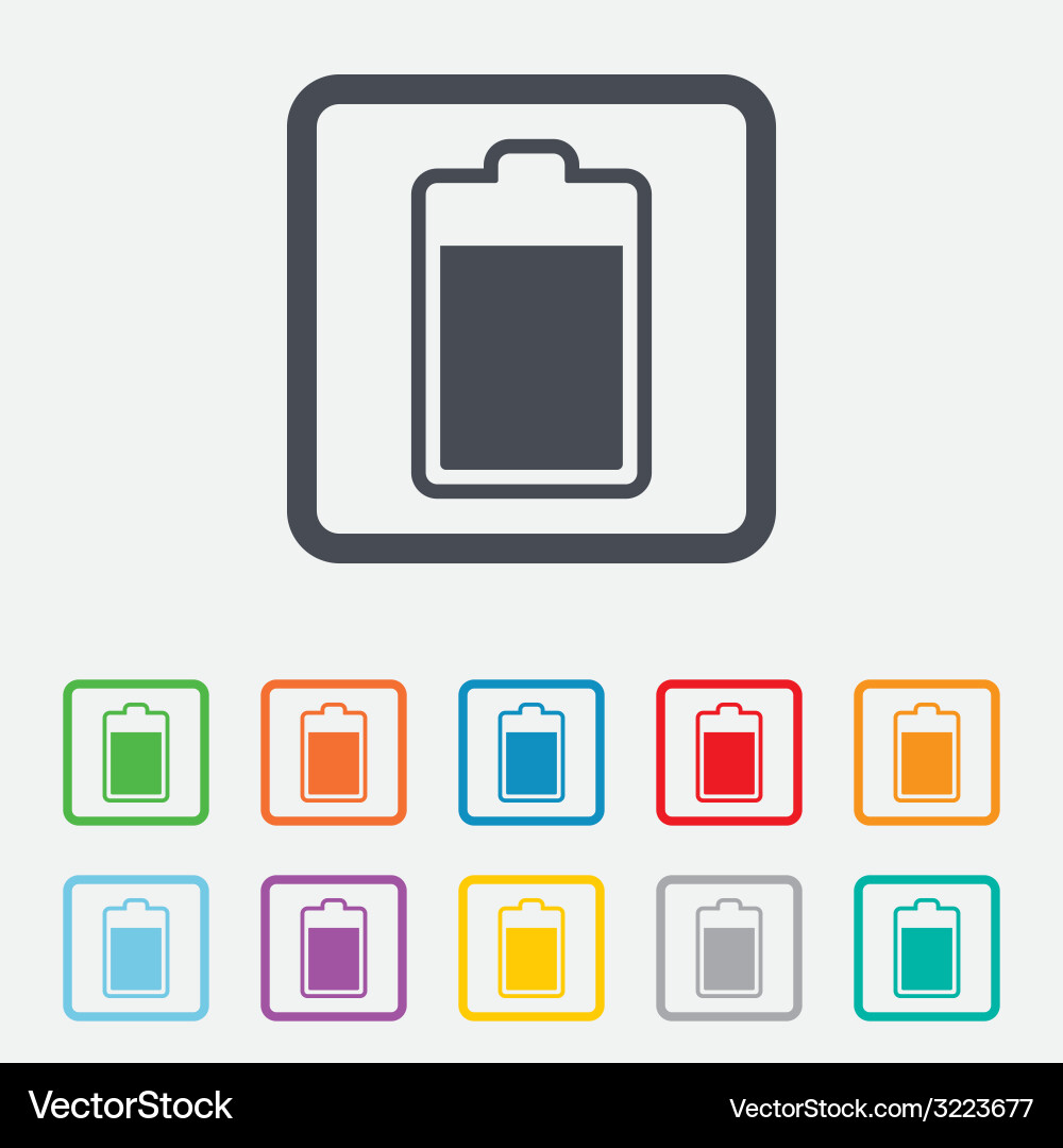 Battery level sign icon electricity symbol Vector Image