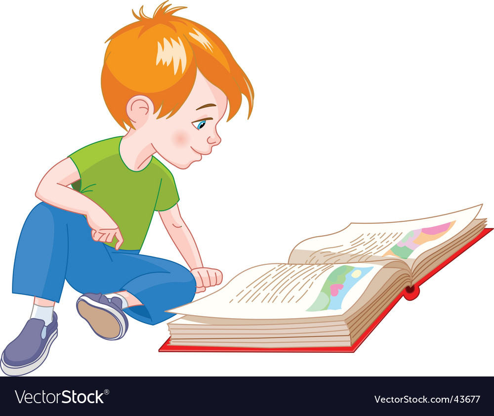 Book boy Royalty Free Vector Image - VectorStock