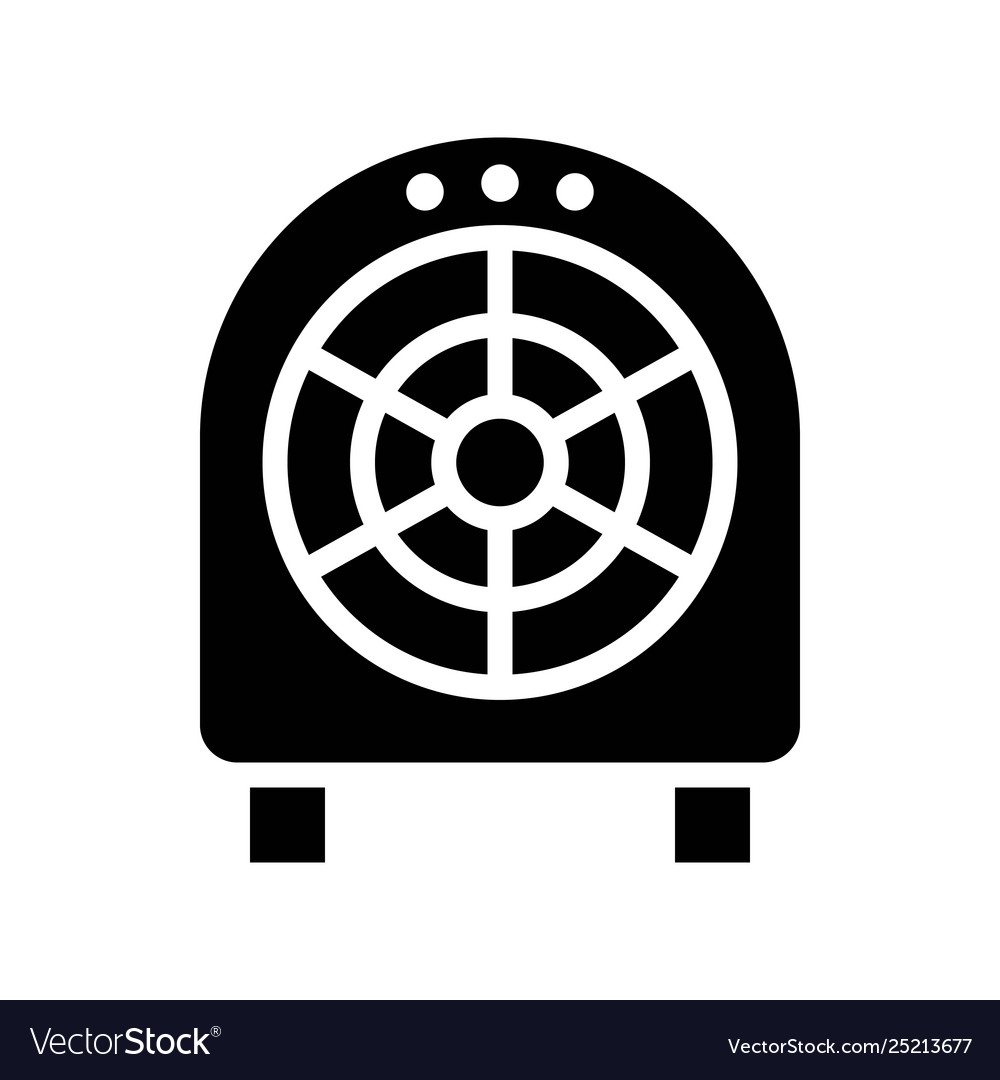 Floor fan isolated solid style icon Royalty Free Vector