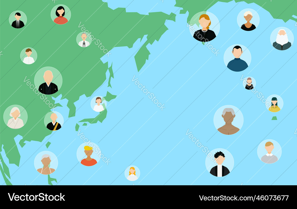 Global business image world map around japan Vector Image