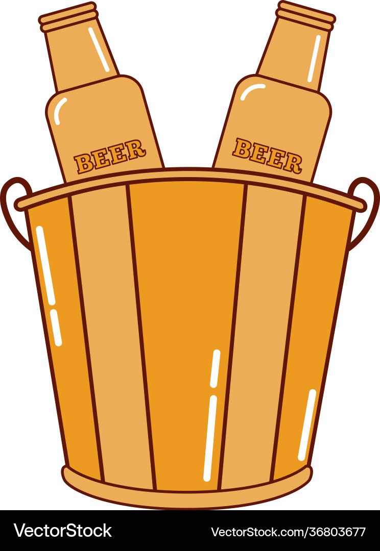 Isolated beer bottles gold Royalty Free Vector Image