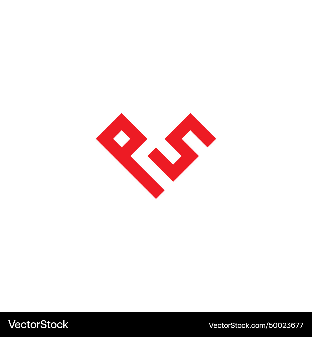 Letter qs heart square geometric symbol simple Vector Image