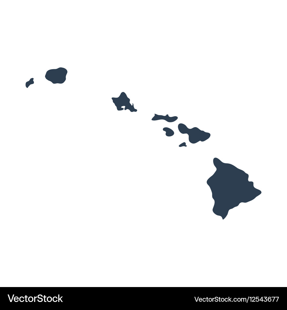 Map of the us state hawaii Royalty Free Vector Image