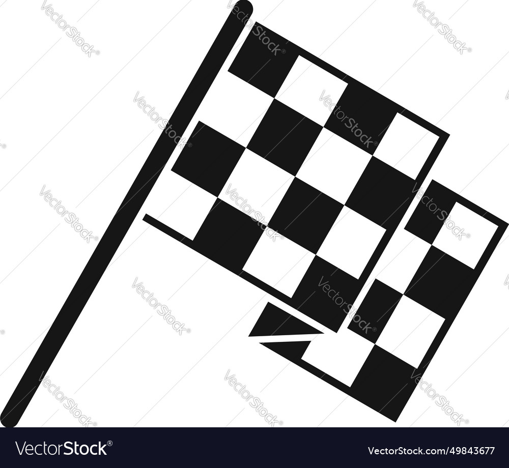 Race finish flag icon simple speed fast Royalty Free Vector