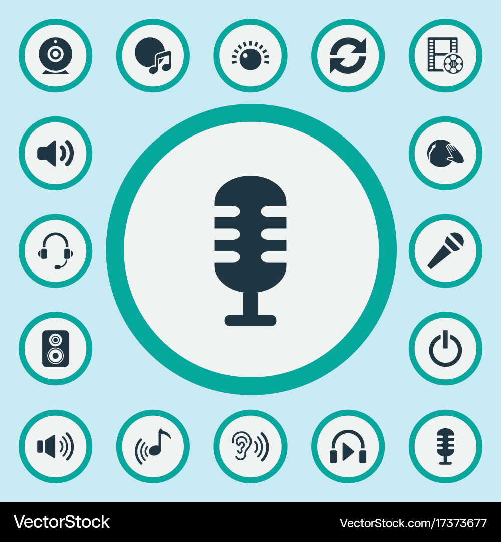 Set of simple dj icons Royalty Free Vector Image