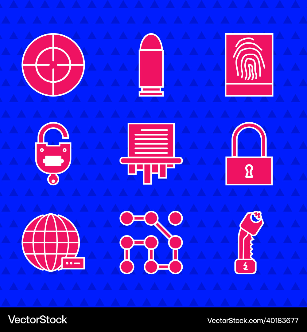 Set paper shredder graphic password protection Vector Image