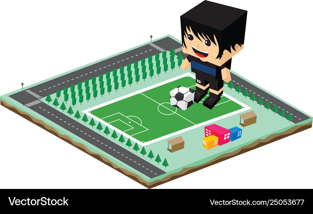 Soccer league player cartoon Royalty Free Vector Image