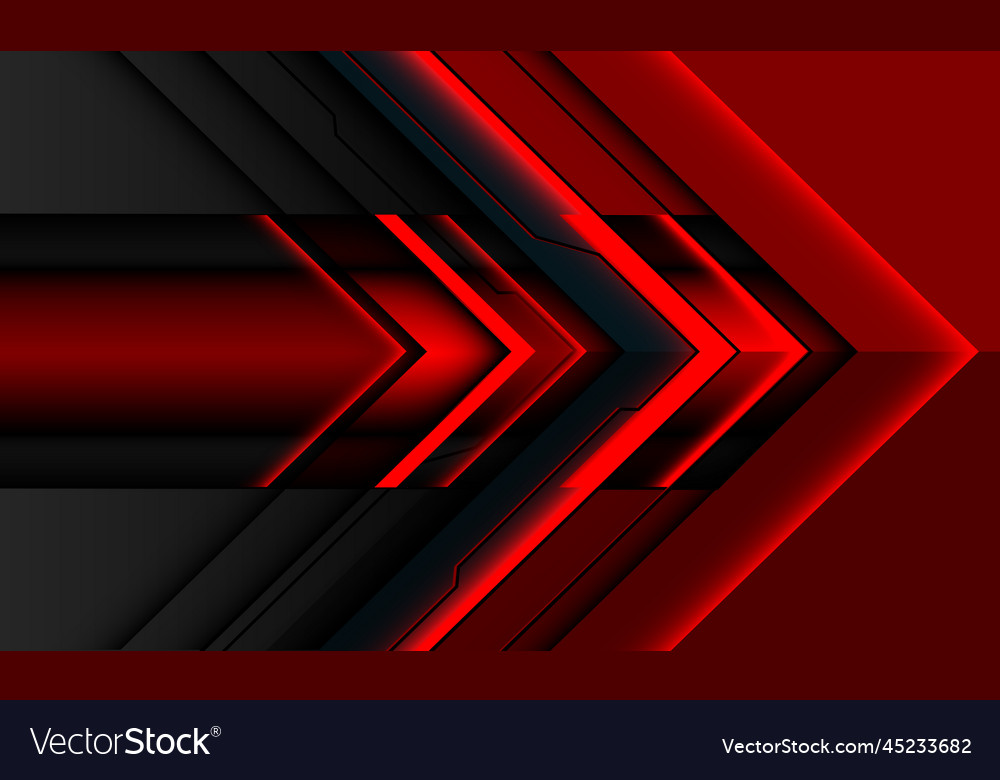 Abstract red metallic arrow black line cyber Vector Image Abstract red metallic arrow black line cyber Vector Image