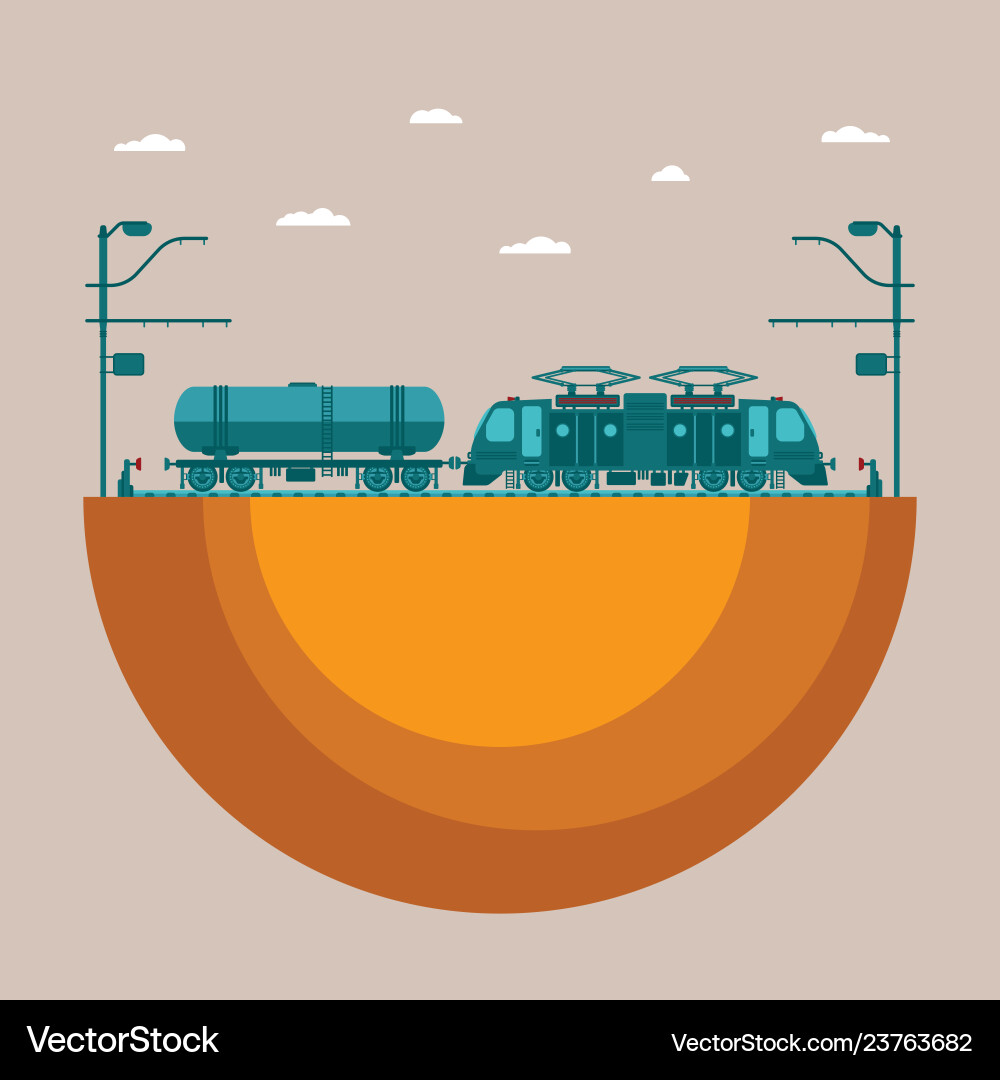 Concept of railway transport system Royalty Free Vector