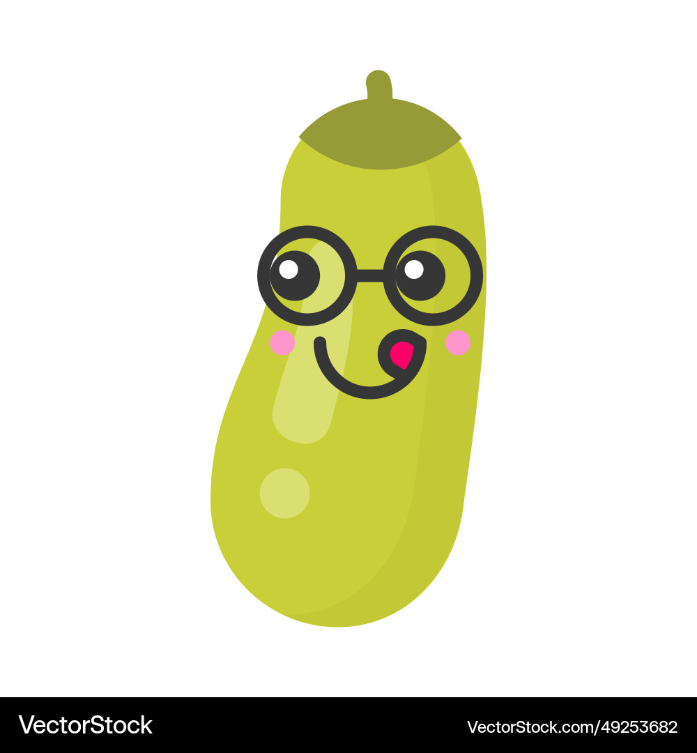 Cute smiling zucchini isolated colorful Royalty Free Vector
