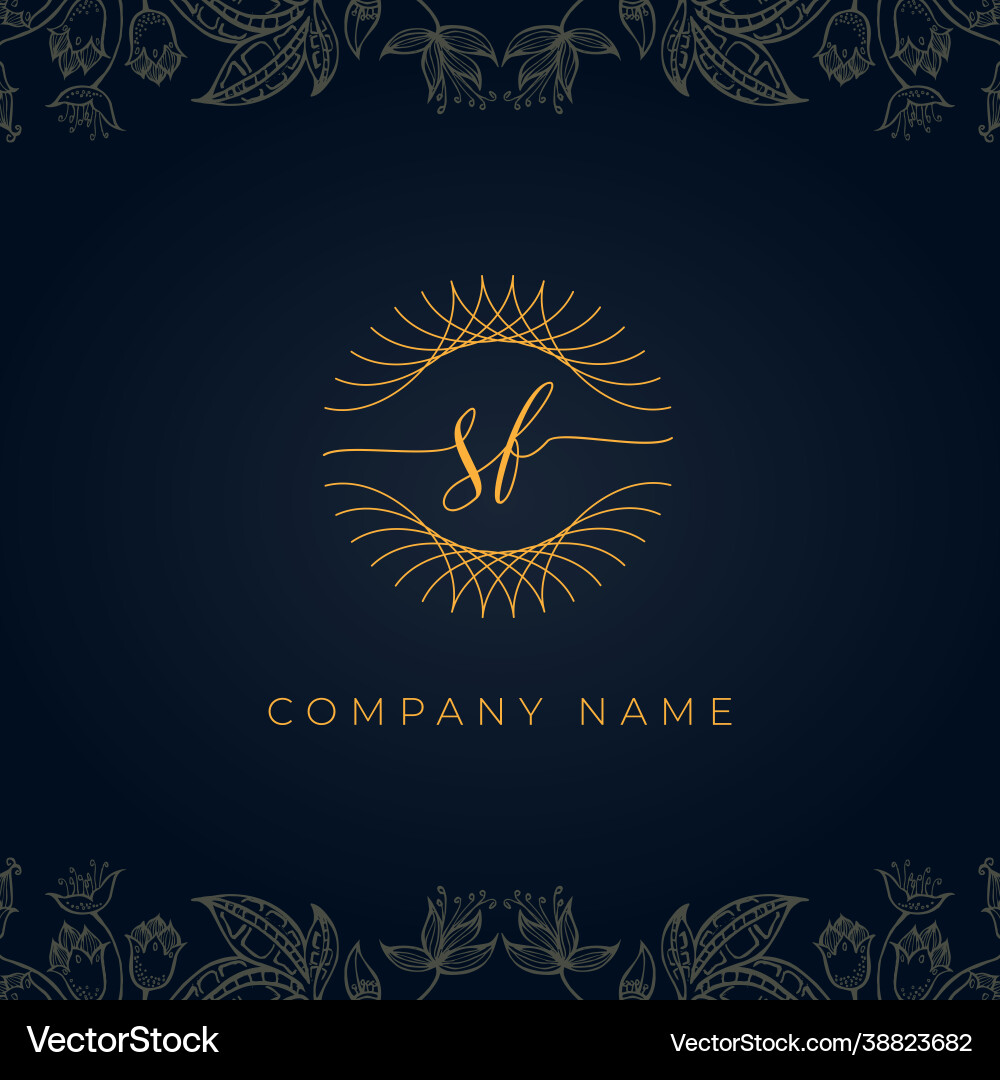 Elegant luxury letter sf logo Royalty Free Vector Image