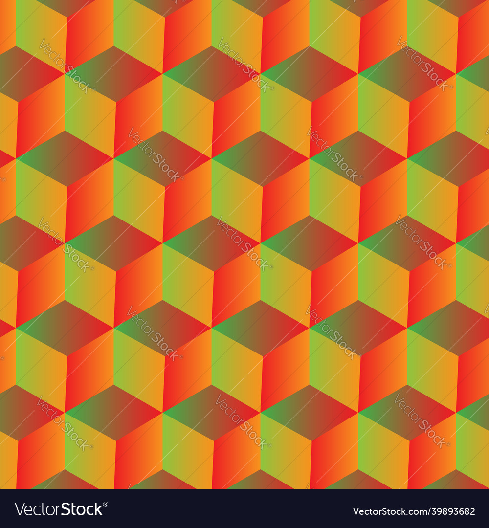 Gradient isometric cubes seamless pattern Vector Image