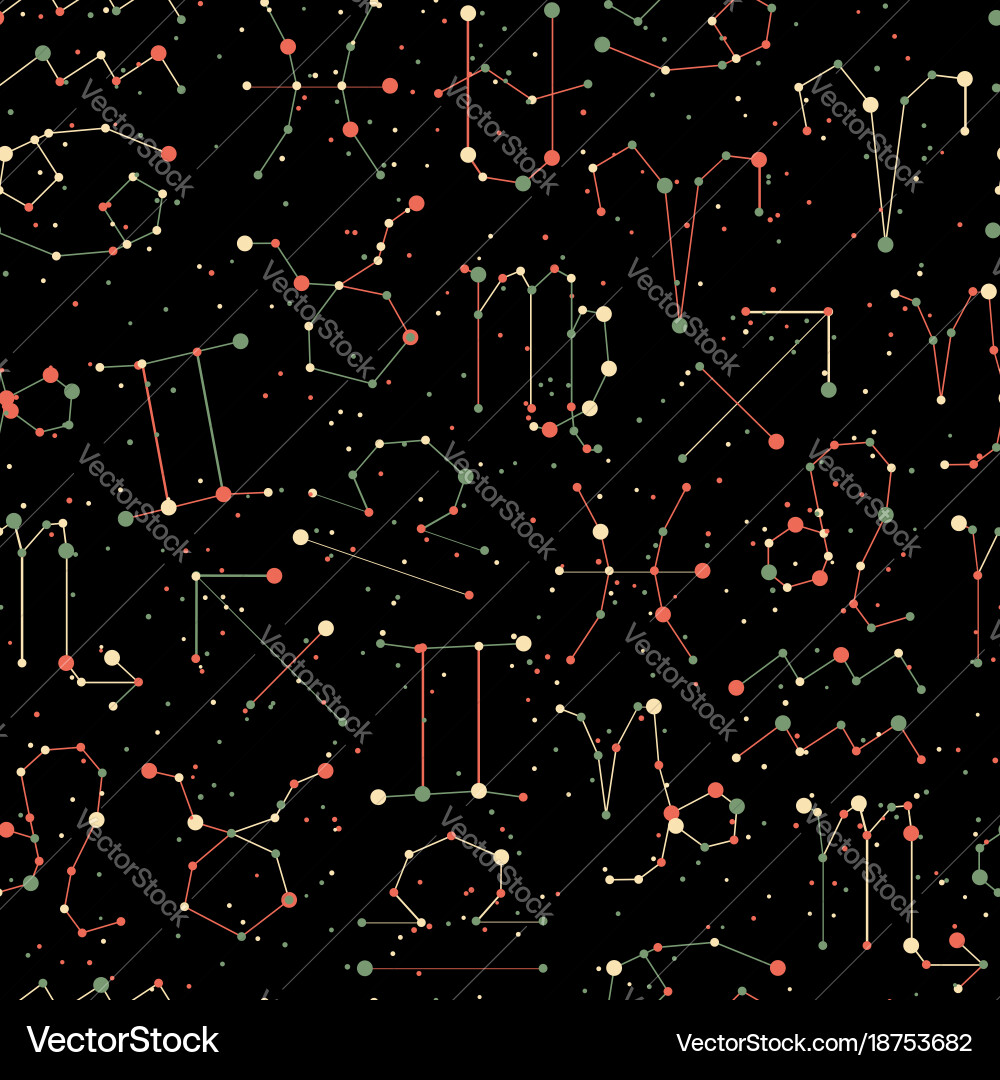 Horoscope seamless pattern all zodiac signs in Vector Image
