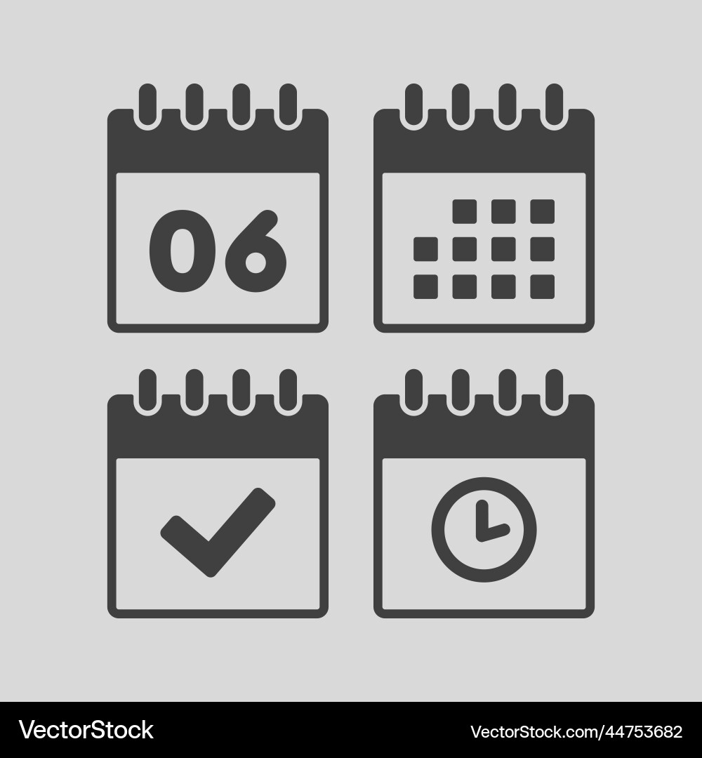 Icon calendar number 6 agenda app timer done Vector Image