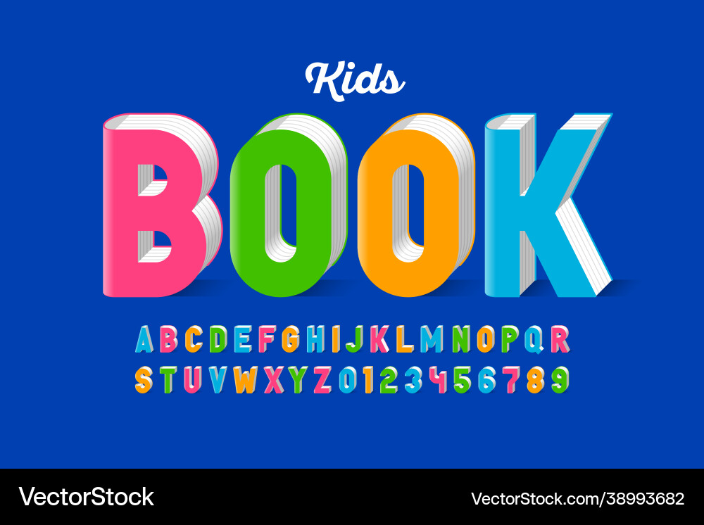 Kids book style font design alphabet letters Vector Image