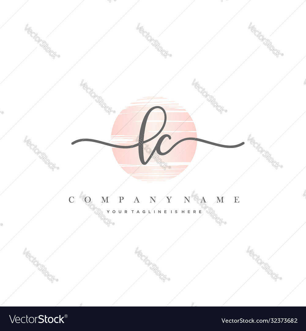 Lc initial handwriting logo Royalty Free Vector Image