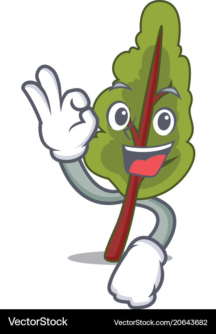 Okay chard character cartoon style Royalty Free Vector Image