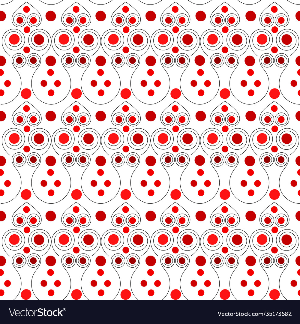 Red seamless pattern with floral elements Vector Image