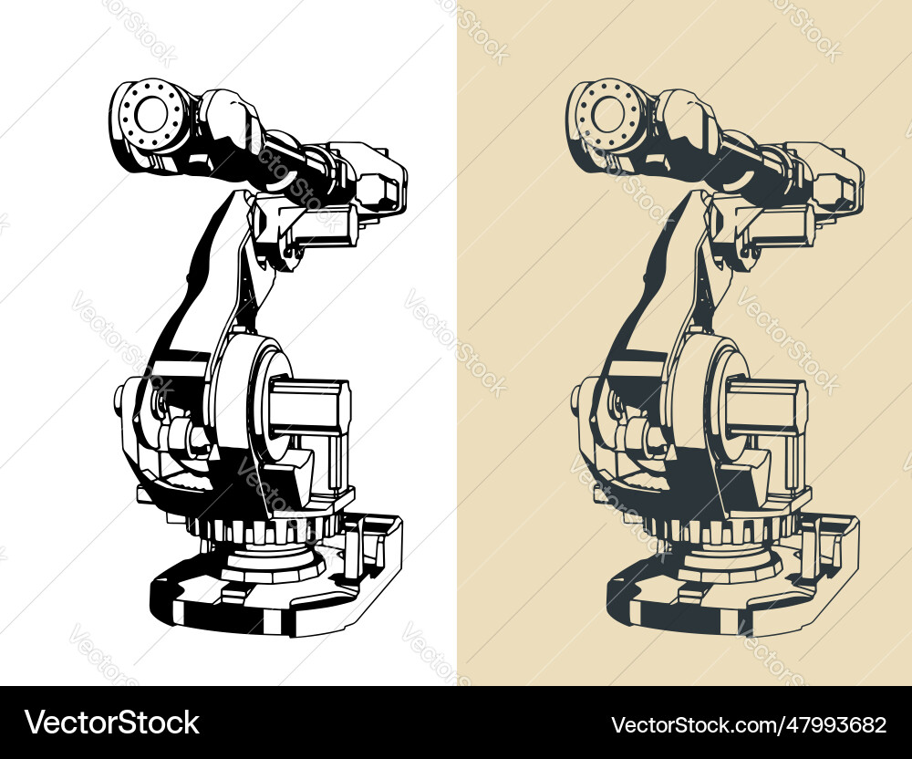 Robotic arm for automated production lines Vector Image